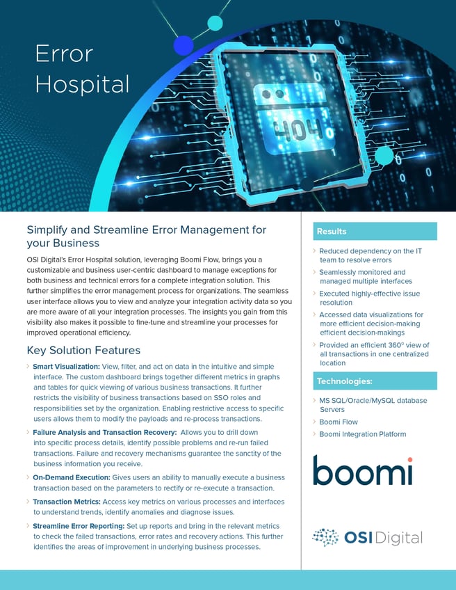 Data Sheet: Simplify Error Management for your Business
